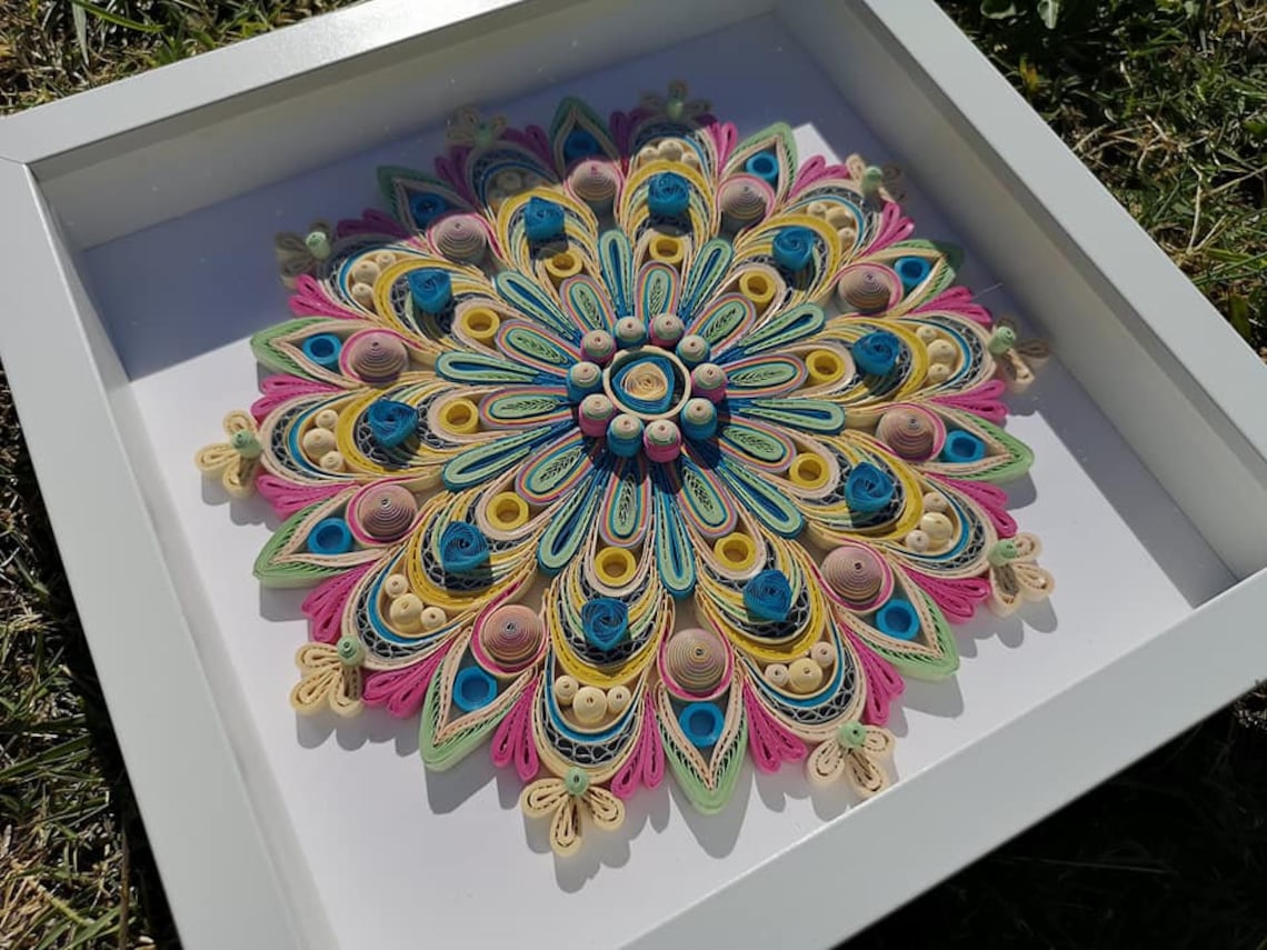 Mandala Paper Wall Art, Mandala Quilled Wall Decor, Unique Paper Art ...
