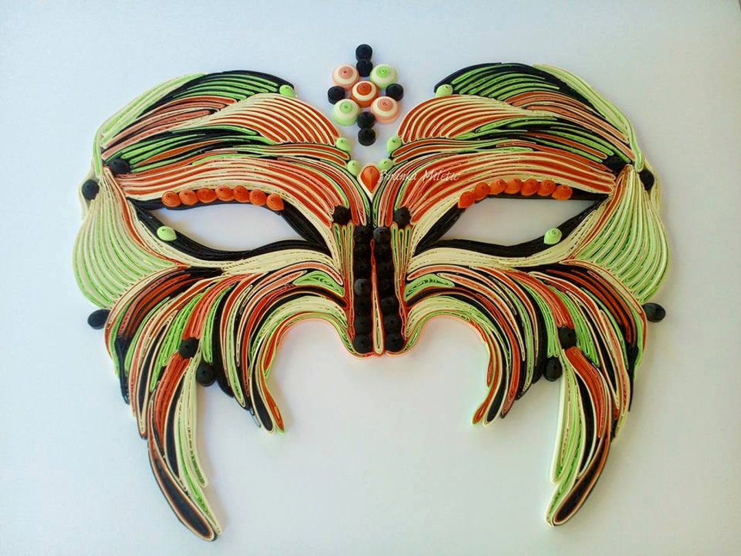 Quilling Paper Mask Wall Art, Living Room Wall Decor, Paper Wall ...
