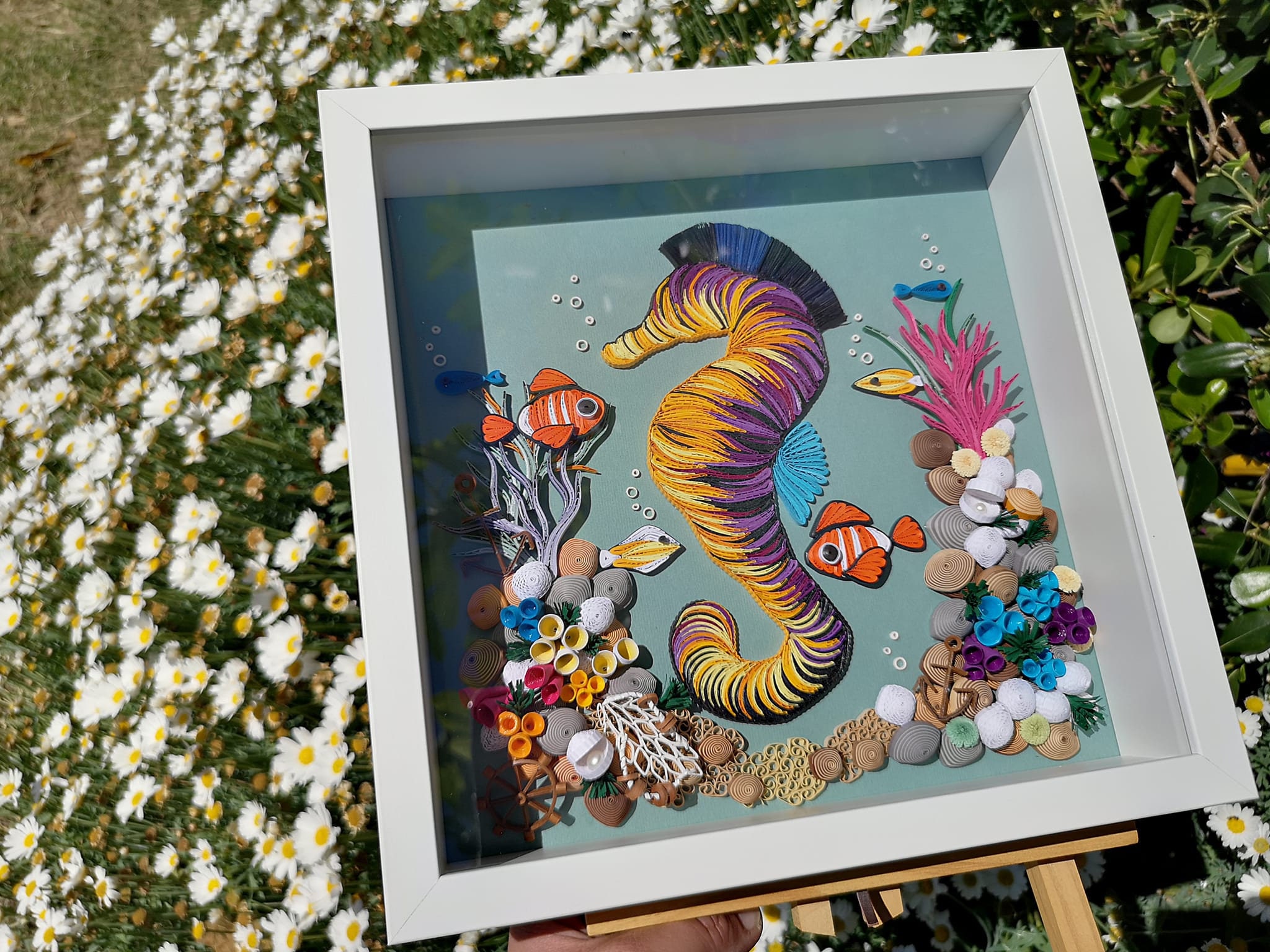 Underwater Sea Life Quilling Art, Paper Tropical Seahorse Wall Theme ...