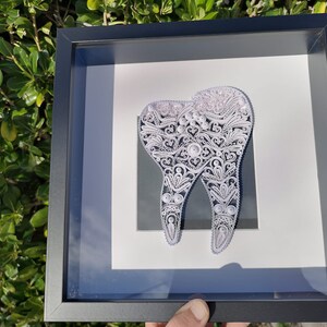 Quilled Tooth Mandala Wall Art, Framed Dental Anatomy Decor, Office ...