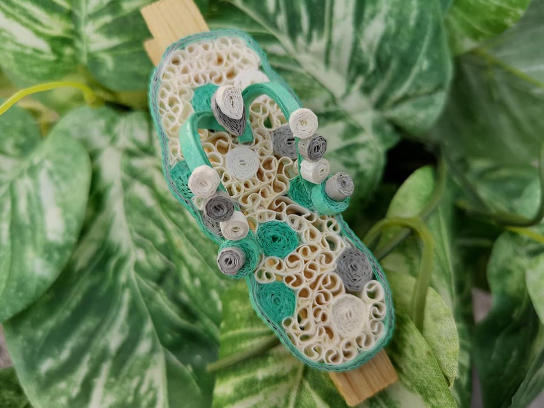 Quilled Green Flip Flops Magnet, Fun Paper Flip Magnet, Living Home ...