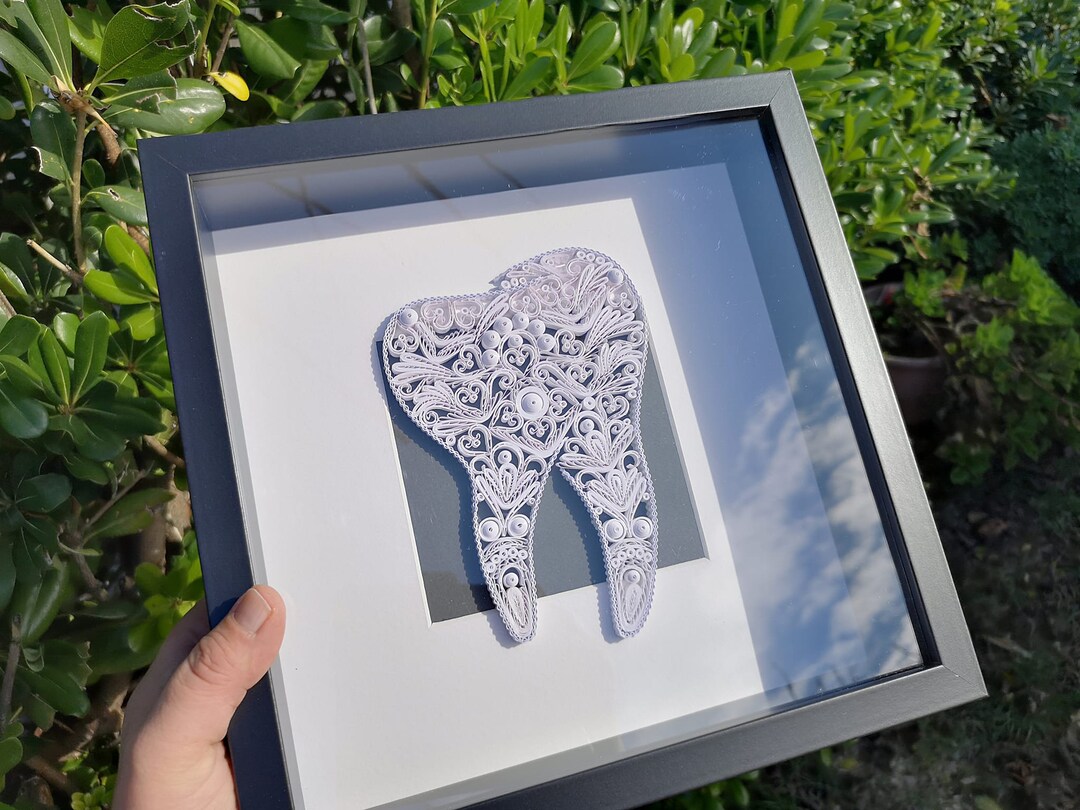 Quilled Tooth Mandala Wall Art, Framed Dental Anatomy Decor, Office ...