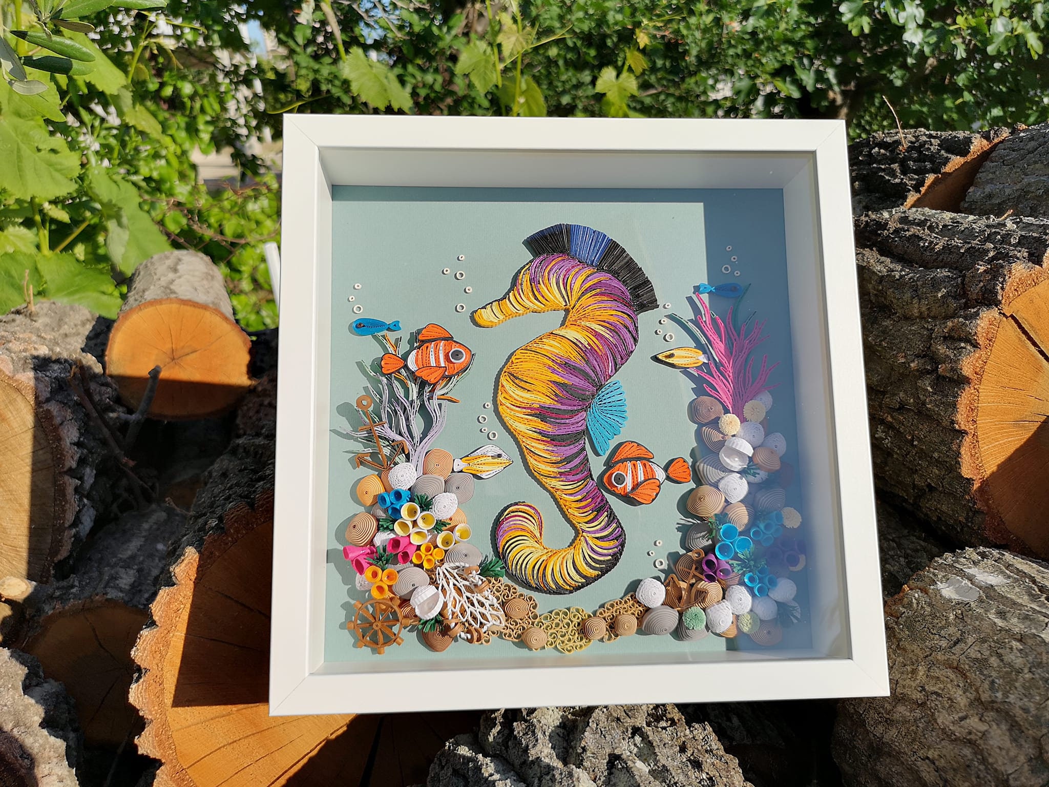 Underwater Sea Life Quilling Art, Paper Tropical Seahorse Wall Theme ...