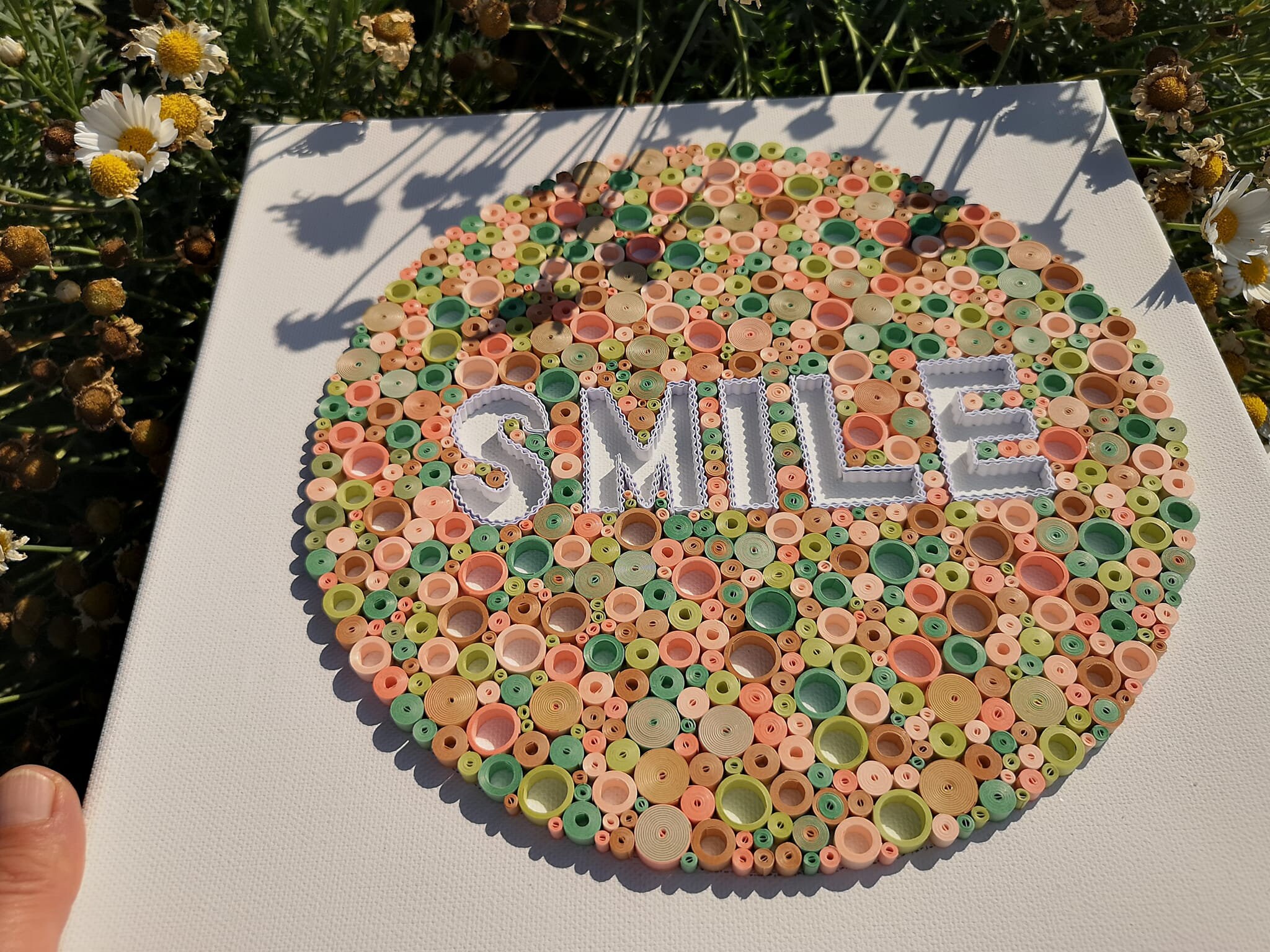 Smile smile Paper Letter on Canvas Edge Quilled - Etsy