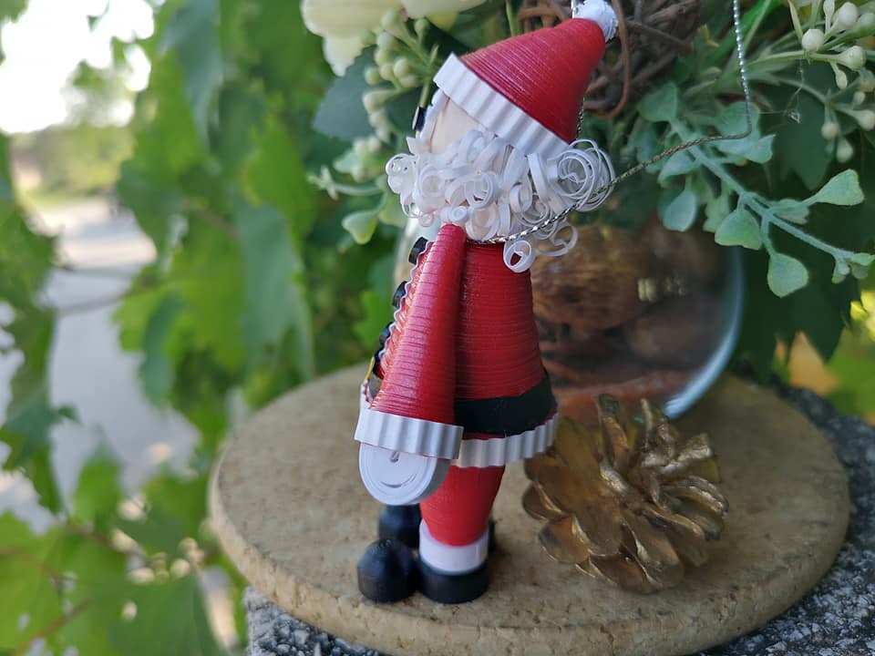 Christmas Paper Quilled Santa Clause Ornament, Paper Tree Decoration ...