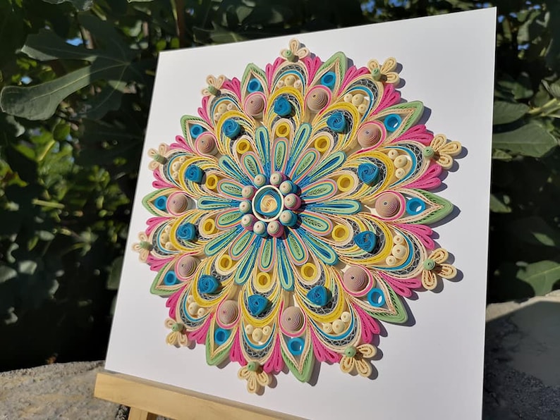 Mandala Paper Wall Art, Mandala Quilled Wall Decor, Unique Paper Art ...
