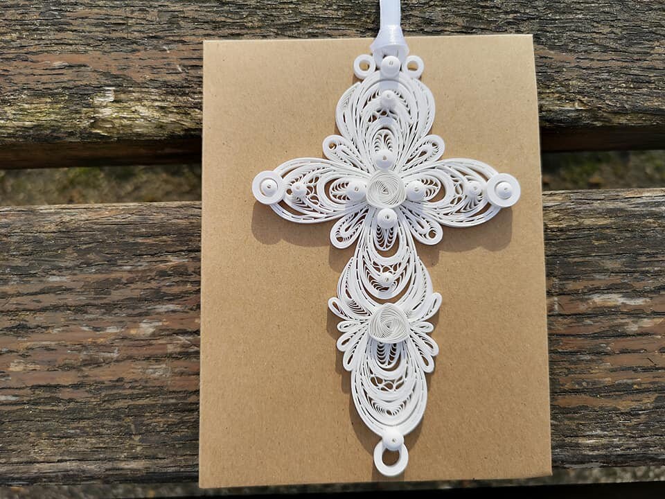 Cross Paper Quilling Ornament, Paper Home Decoration, Unique Paper ...