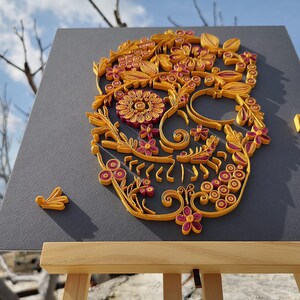 Boho Gotihic Sugar Skull Floral Sugar Skull Paper Quilled - Etsy