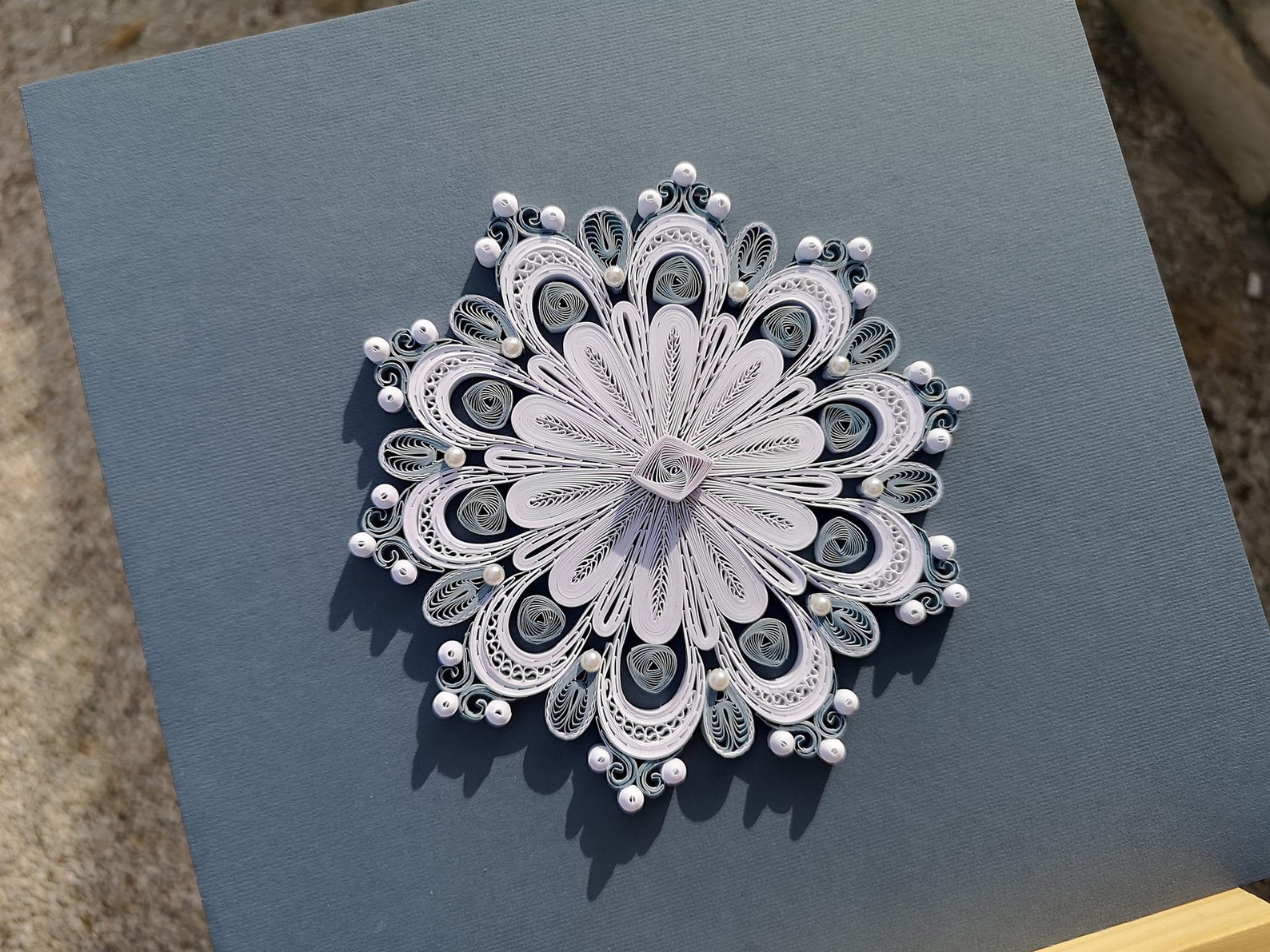 Mandala Paper Wall Symbol, Quilling Mandala With Beads, Geometric ...