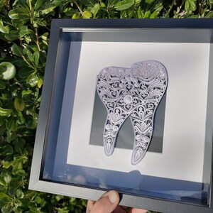 Quilled Tooth Mandala Wall Art, Framed Dental Anatomy Decor, Office ...