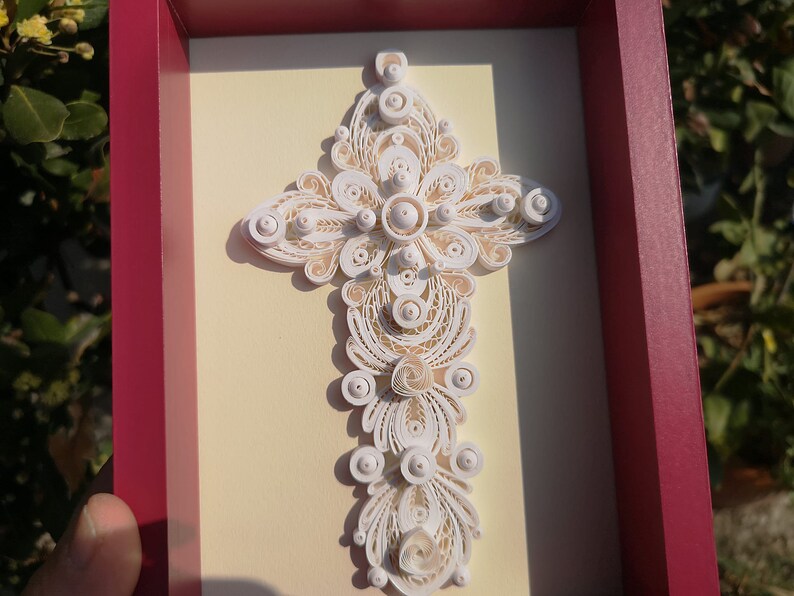 Quilling Paper Cross Wall Art, Handmade Christian Home Decoration ...