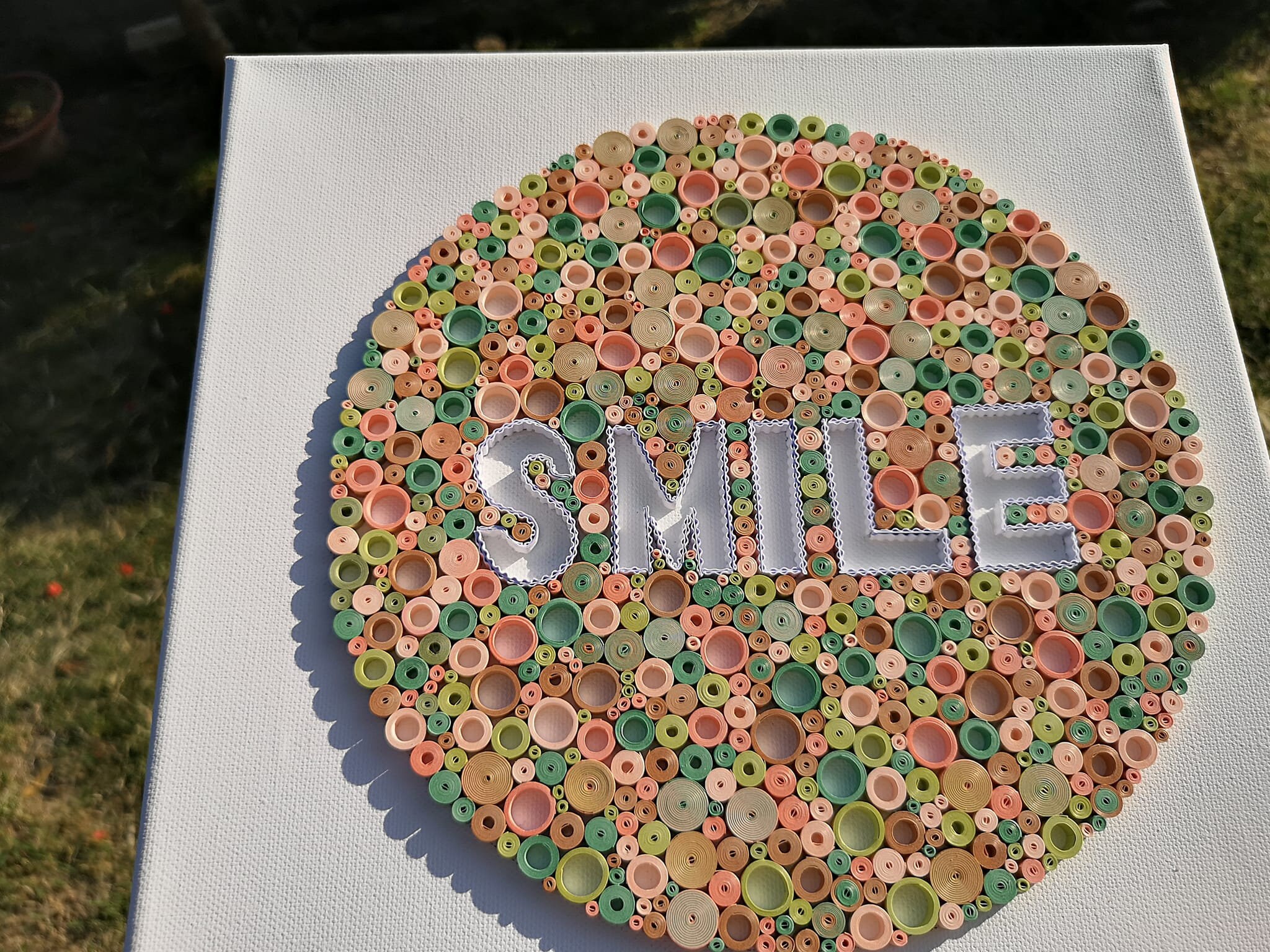 Smile smile Paper Letter on Canvas Edge Quilled - Etsy