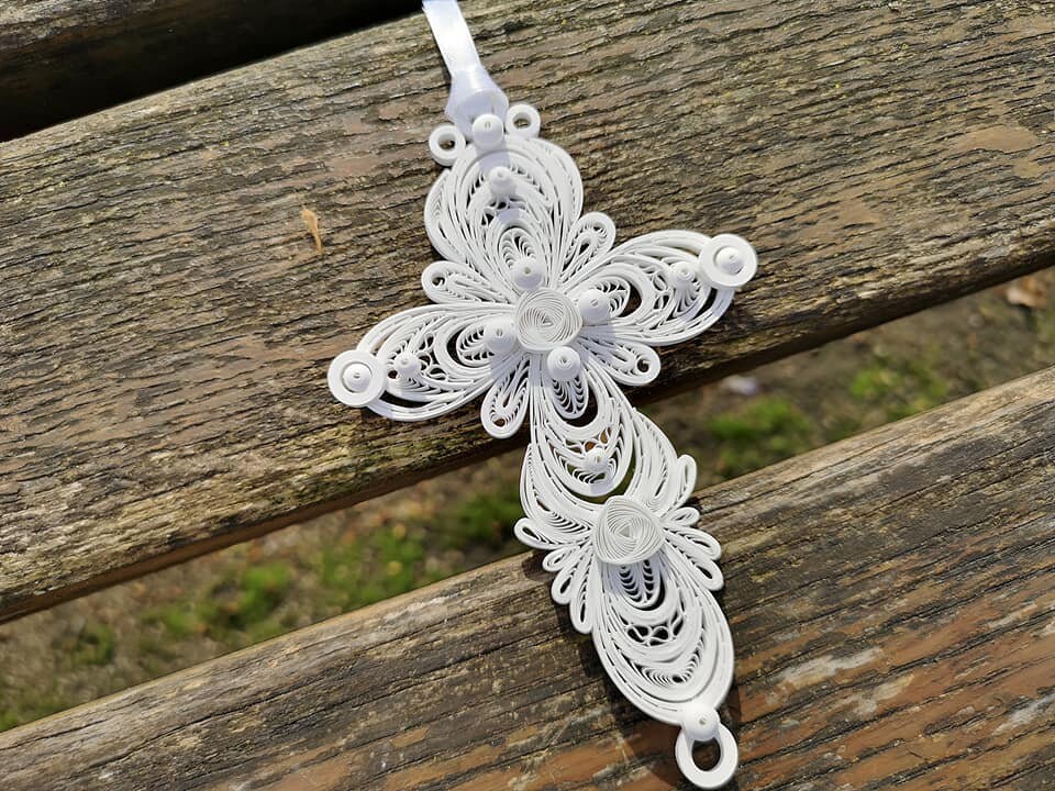Cross Paper Quilling Ornament, Paper Home Decoration, Unique Paper ...