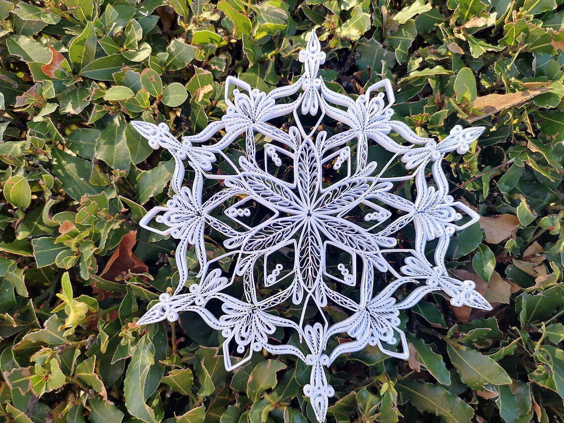 Quilled Christmas Star Ornament, Paper Christmas Star Decor, Quilling ...