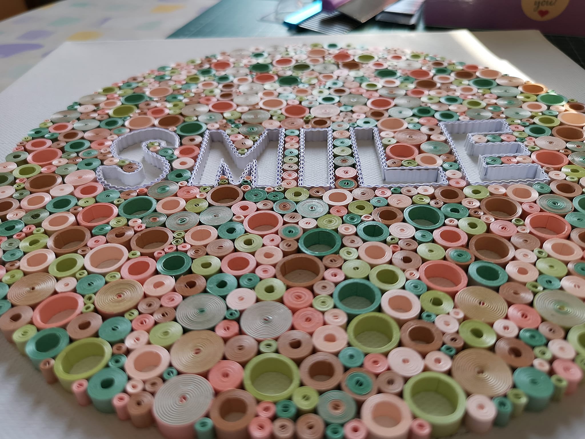 Smile smile Paper Letter on Canvas Edge Quilled - Etsy