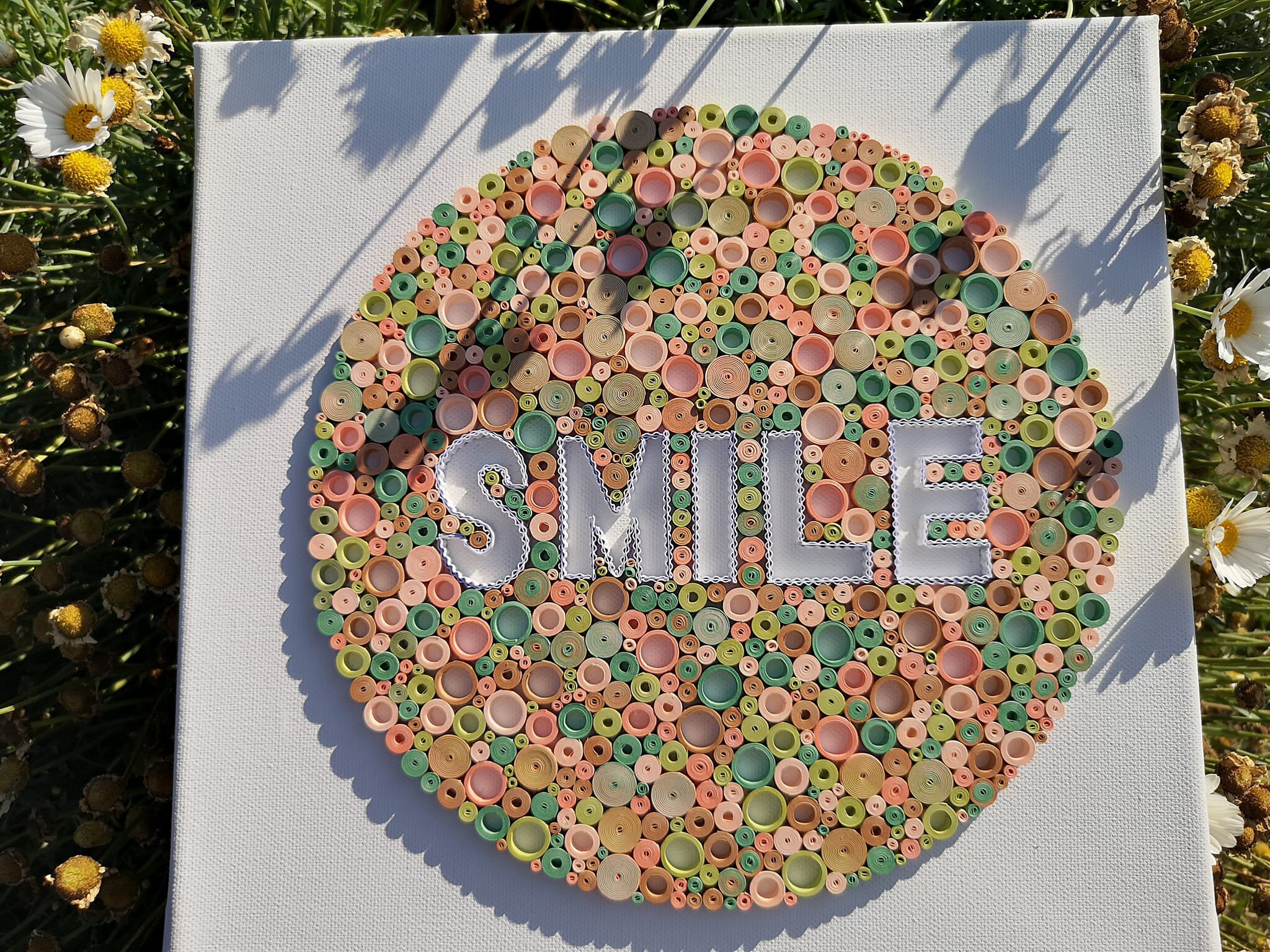 Smile smile Paper Letter on Canvas Edge Quilled - Etsy