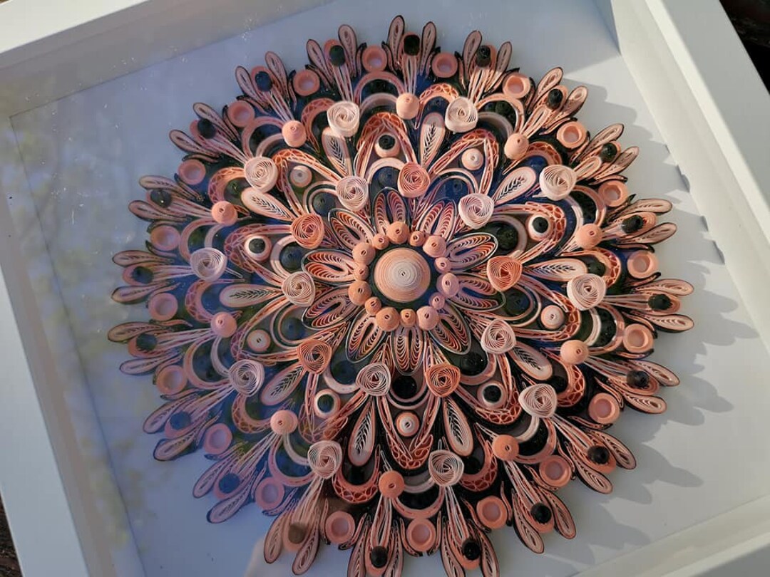 Mandala Paper Art, Quilled Design Mandala, Quilling Wall Decor ...