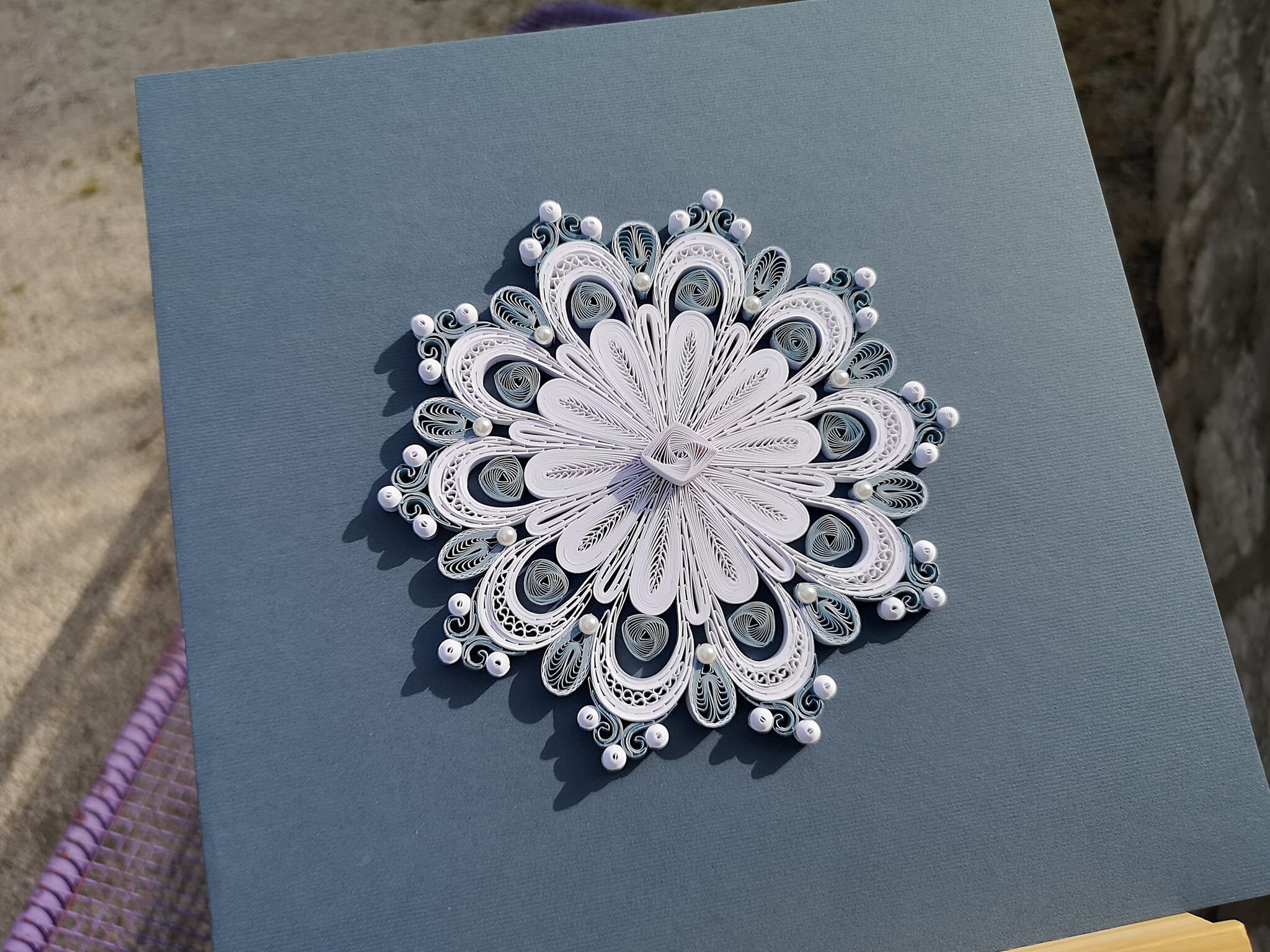 Mandala Paper Wall Symbol, Quilling Mandala With Beads, Geometric ...