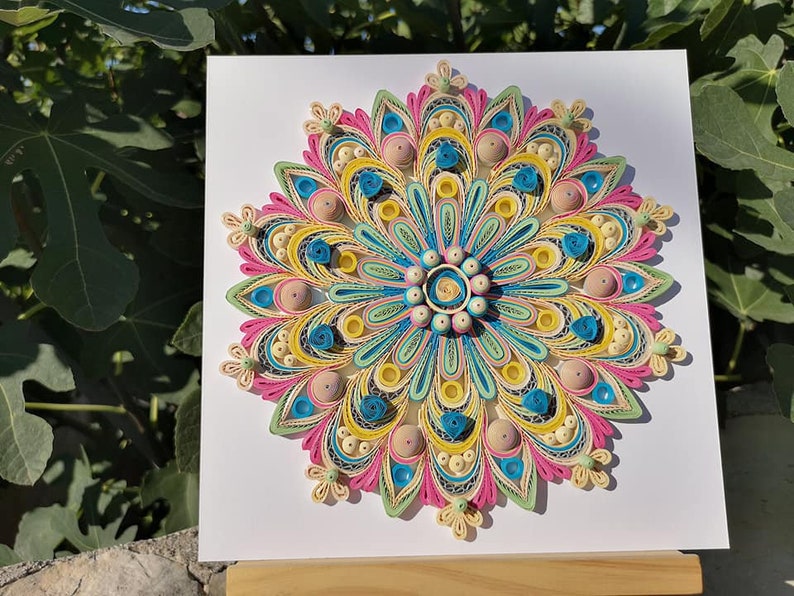 Mandala Paper Wall Art, Mandala Quilled Wall Decor, Unique Paper Art ...