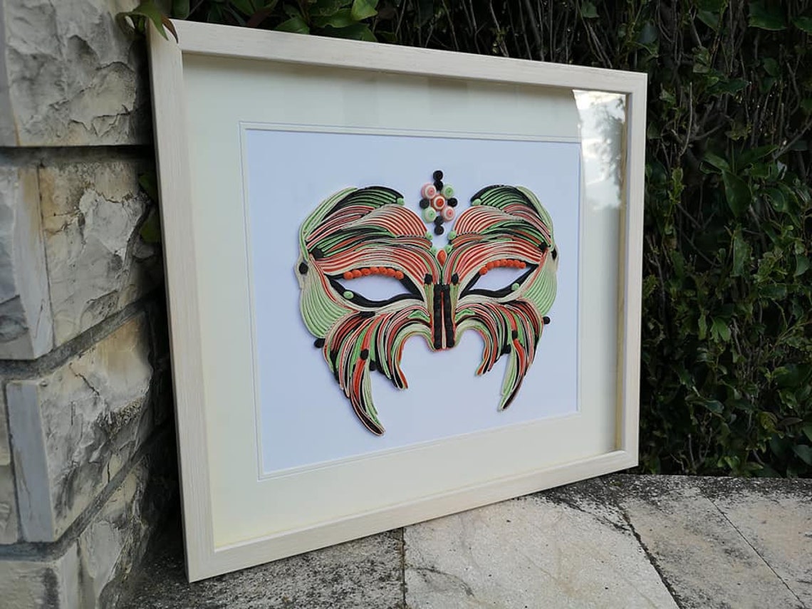 Quilling Paper Mask Wall Art Living Room Wall Decor Paper - Etsy