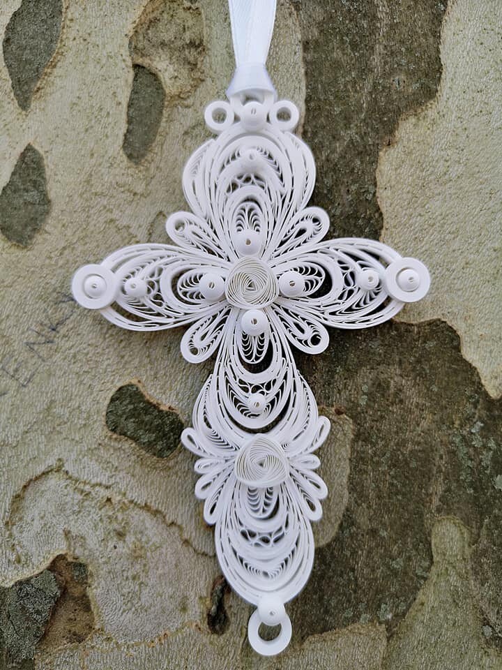 Cross Paper Quilling Ornament, Paper Home Decoration, Unique Paper ...
