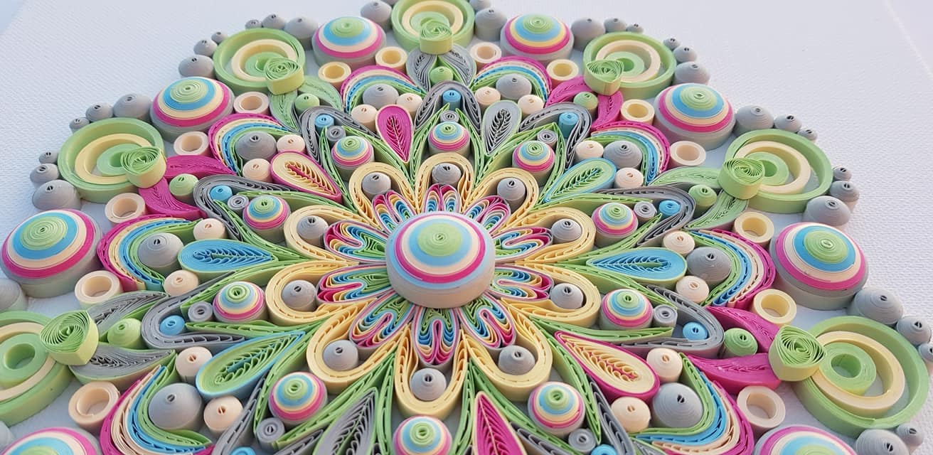 Floral Paper Mandala Quilling Ornament, Mandala Wall Art, Handmade ...