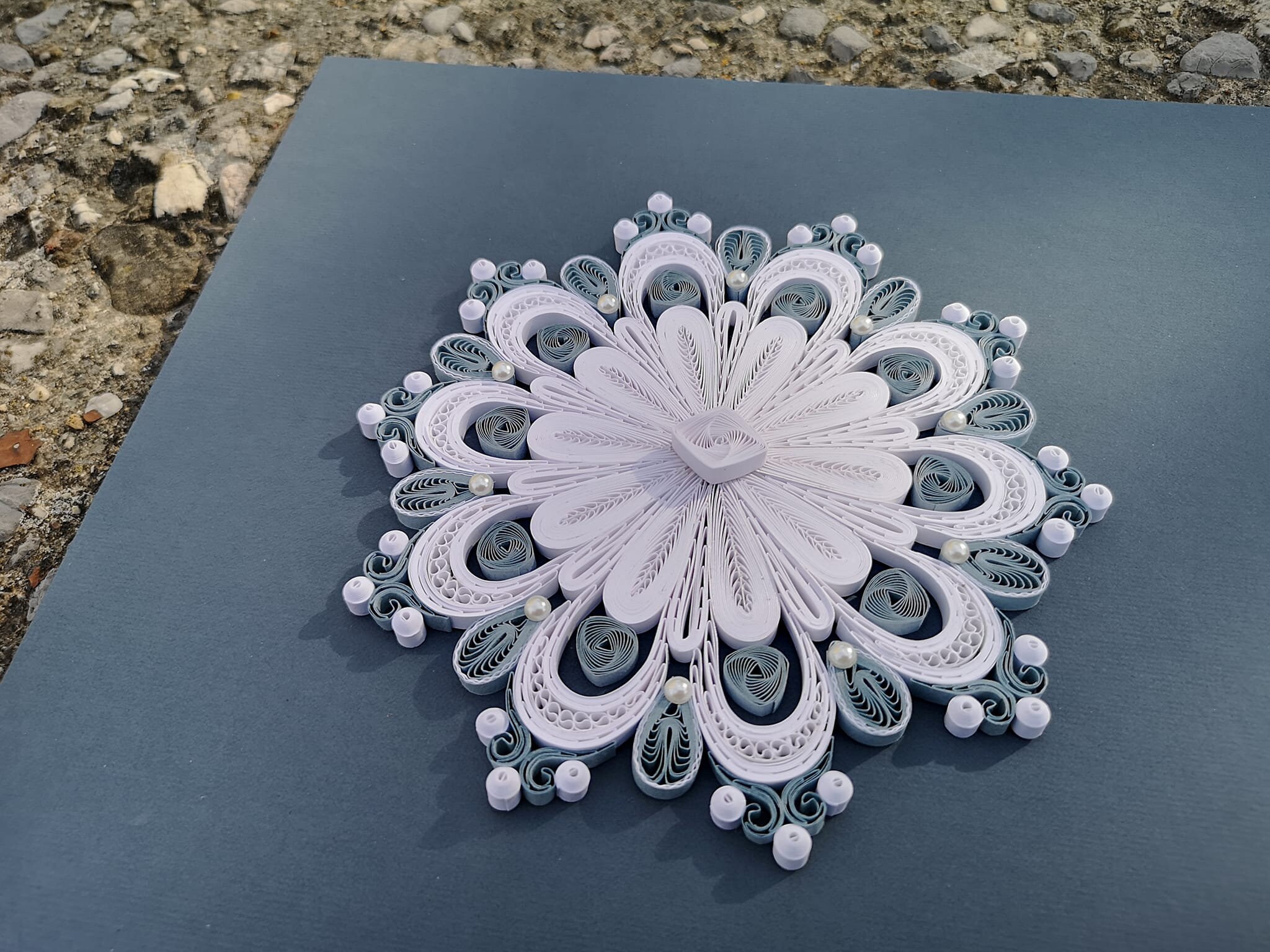 Mandala Paper Wall Symbol, Quilling Mandala With Beads, Geometric ...
