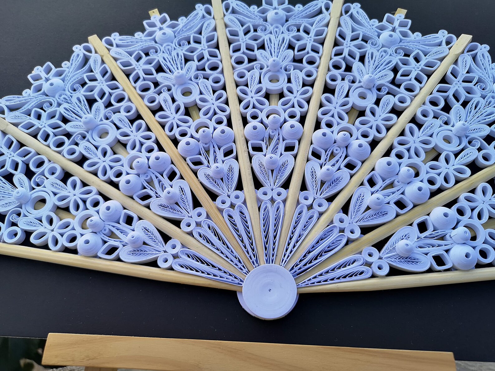 Quilled Paper Fan Wall Decor, White Mandala Boho 3D Quilling Art ...