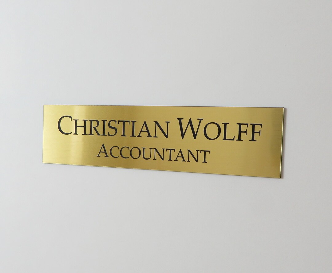 Custom Engraved Wall Name Plate Office Sign Personalised - Etsy