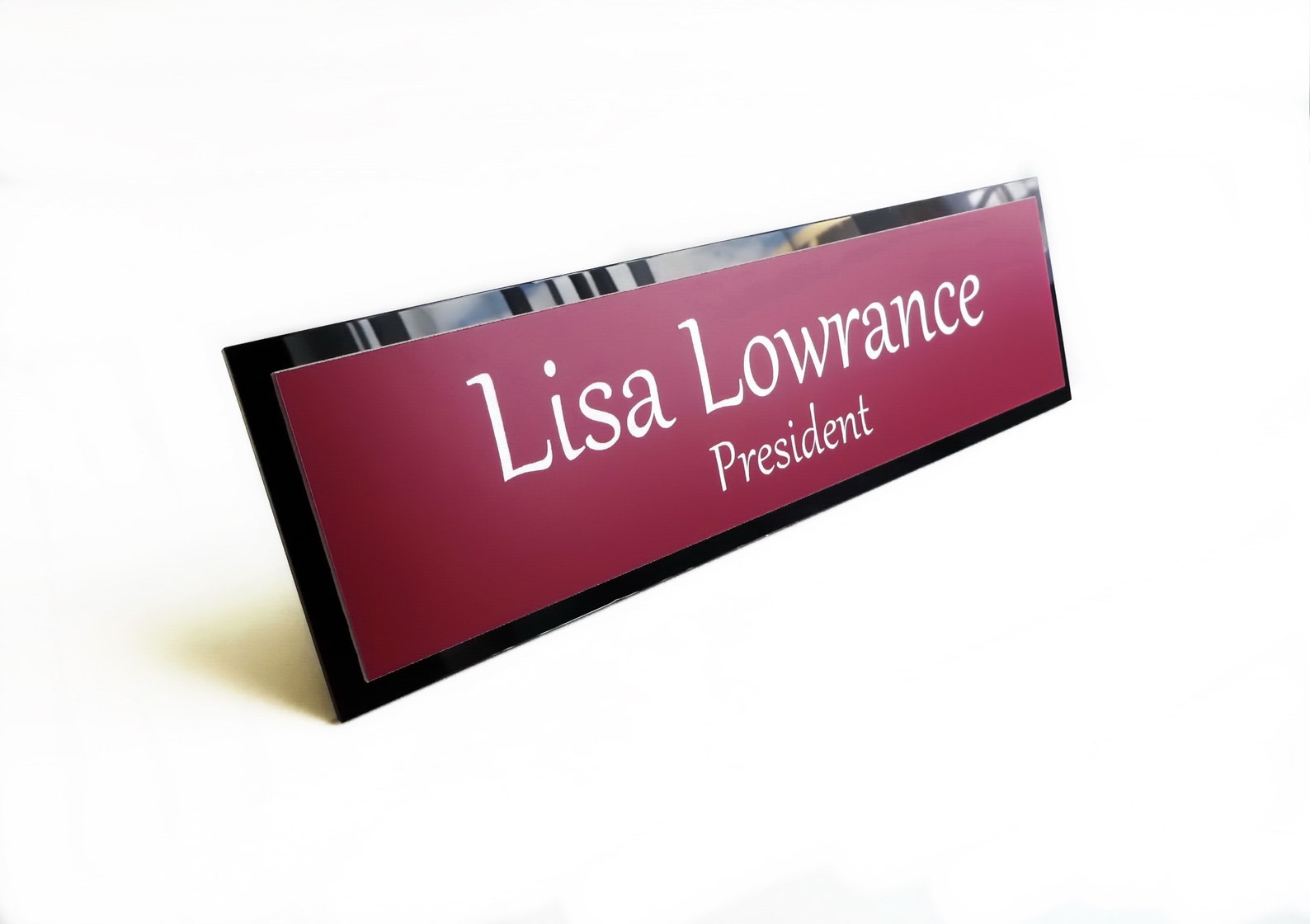 Personalised Desk Name Plate, Custom Engraved Desk Sign, Office Plaque ...