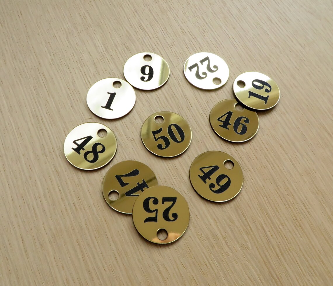 50 Numbered Discs 3cm Size Custom Engraved Table Tags - Etsy