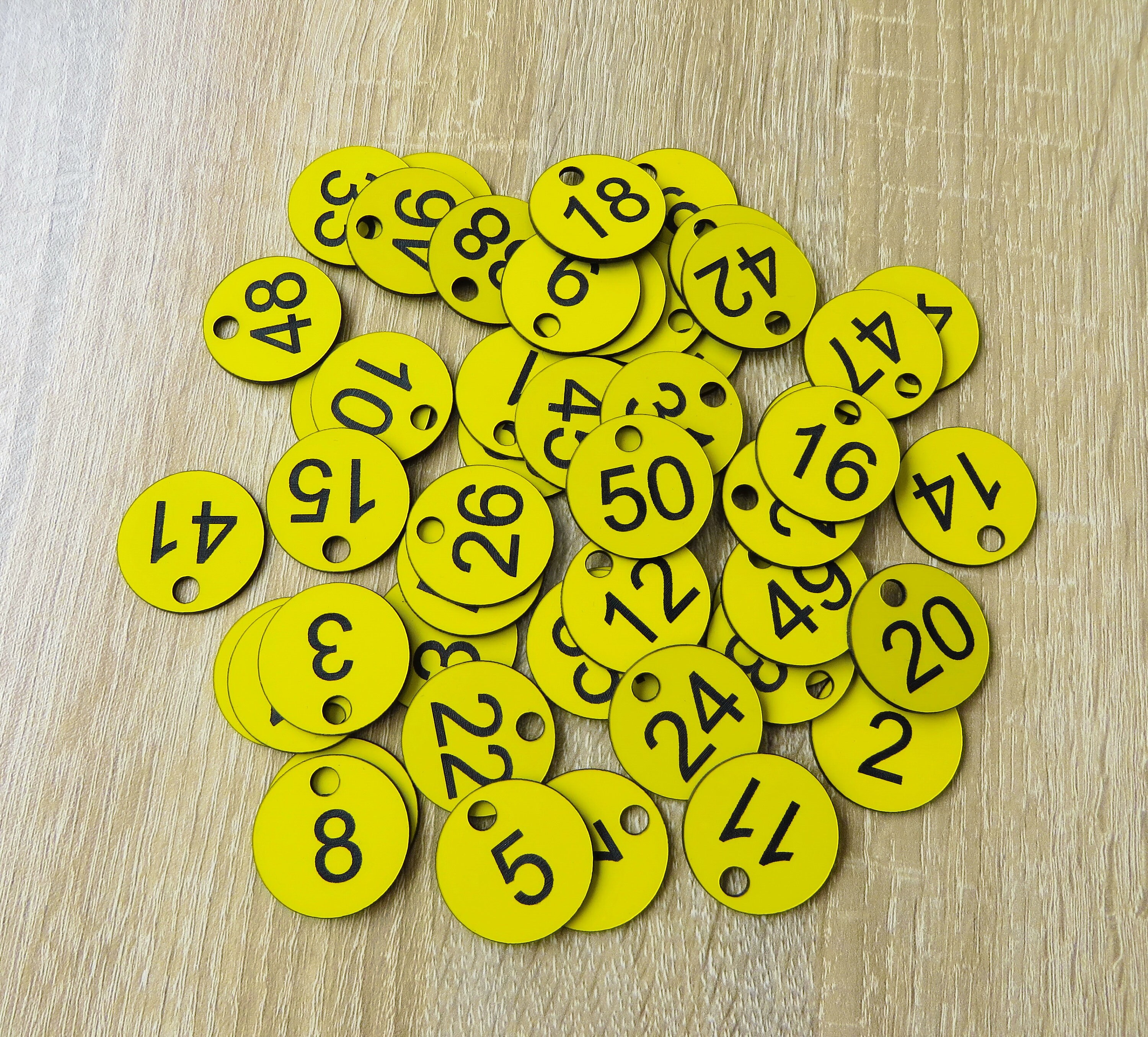 100 numbered discs size 2cm Laser Engraved Numbered Discs UV | Etsy