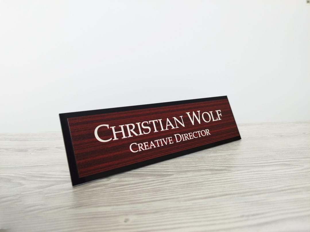 Personalized Desk Name Plate, Custom Engraved Desk Sign, Plaque, Office ...