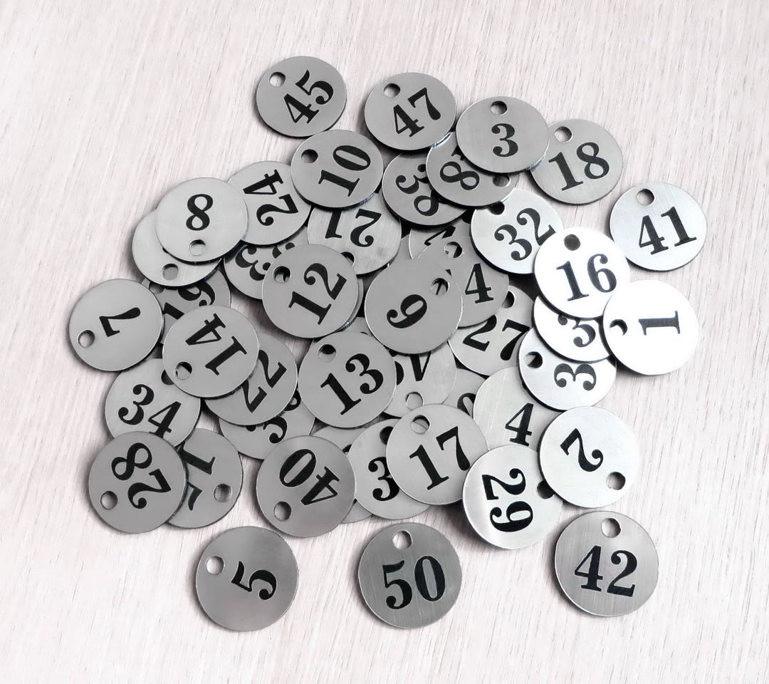 50 Numbered Discs 3cm Size Custom Engraved Table Tags - Etsy