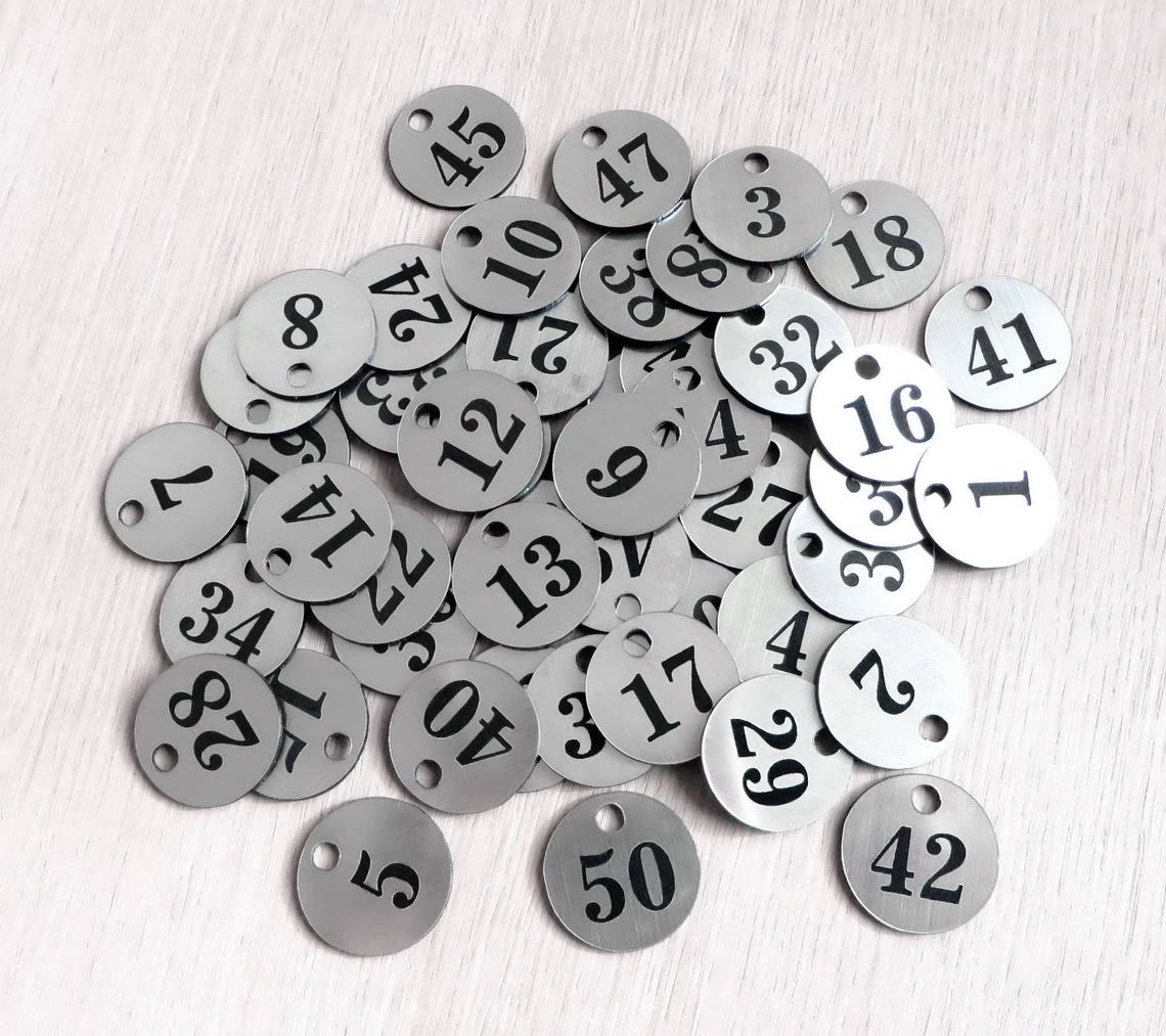 50 Numbered Discs 3cm Size Custom Engraved Table Tags - Etsy