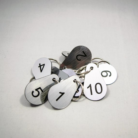 10 Drop Shaped Numbered Key Tags Key Fobs for Home Custom | Etsy