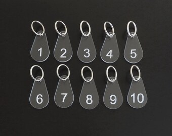 Acrylic Numbered Key Fobs | Etsy