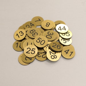 50 Numbered Tags, Size 3cm, Custom Engraved Discs, for Table, Tags for ...