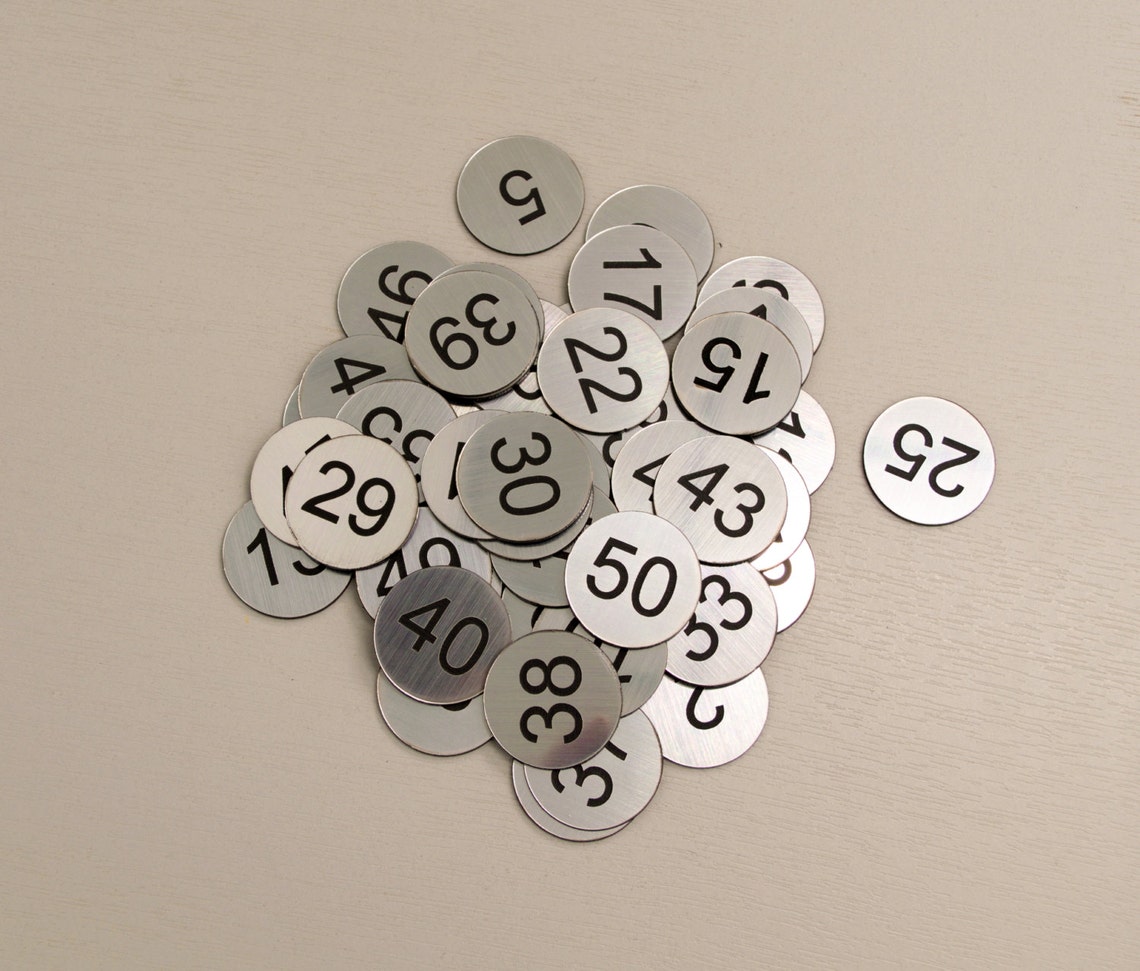 50 Numbered Tags Size 3cm Custom Engraved Discs Self - Etsy