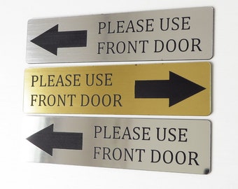 Please Use Front Door Sign - Etsy