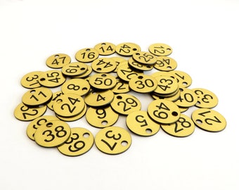 50 Numbered Discs 3cm Size Custom Engraved Table Tags - Etsy