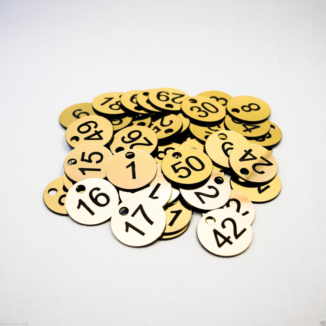 50 Custom Engraved Numbered Discs: 3cm Tags - Etsy
