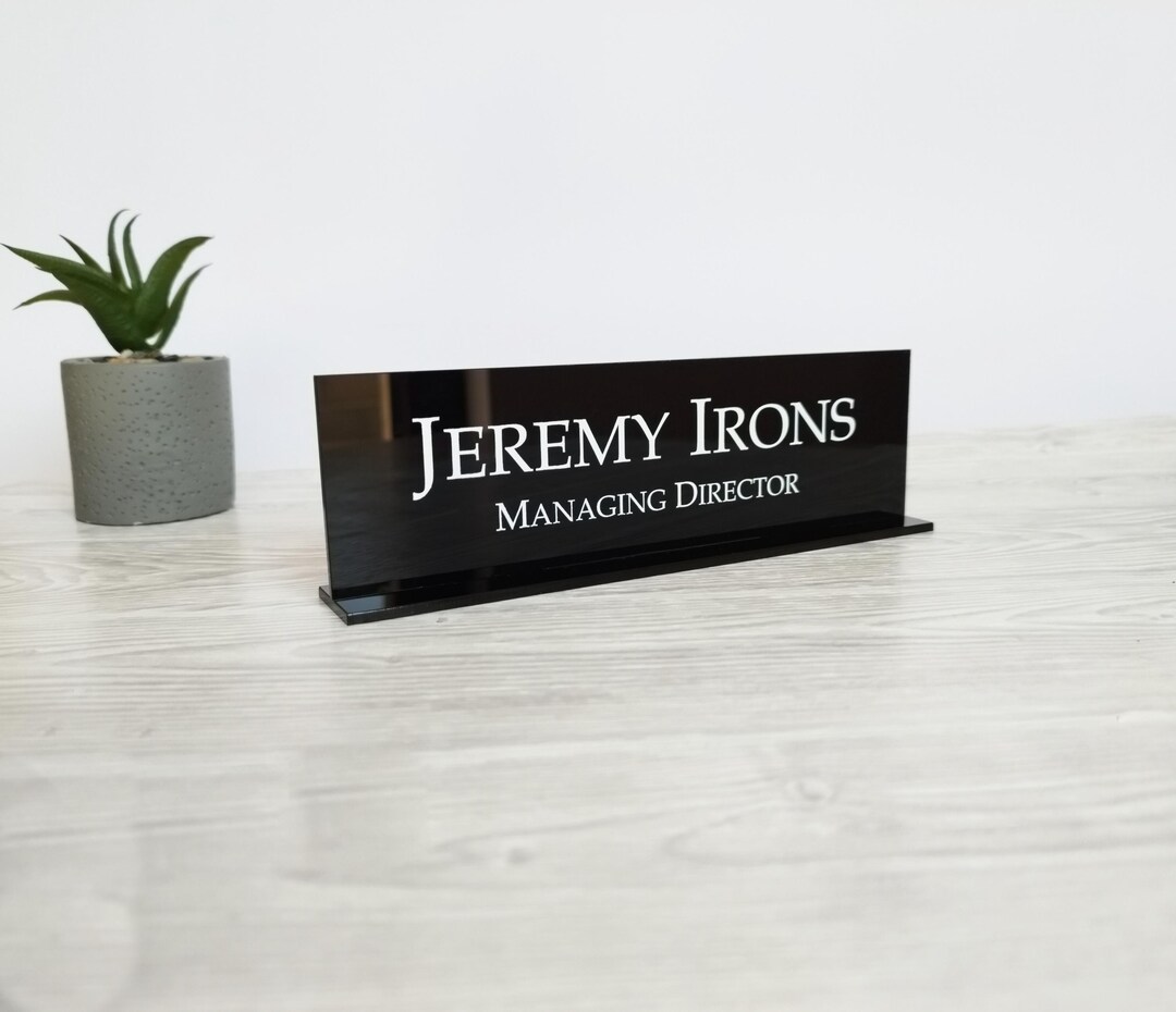 Double Sided Desk Name Plate, Custom Made Desk Sign, Personalized ...