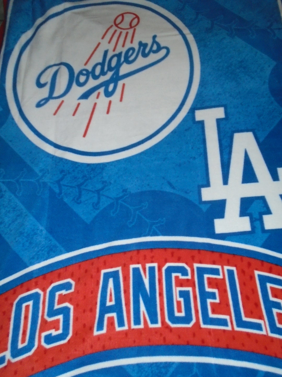 Los Angeles Dodgers Major League Baseball Double Sided Hand Tied Fleece ...