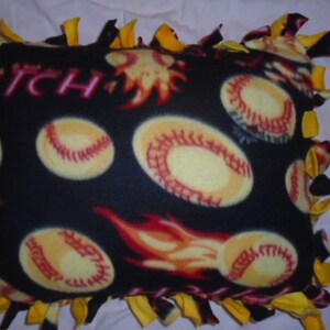 Brand New Sports Softball Fastpitch Print Double Sided Hand Tied Fleece ...