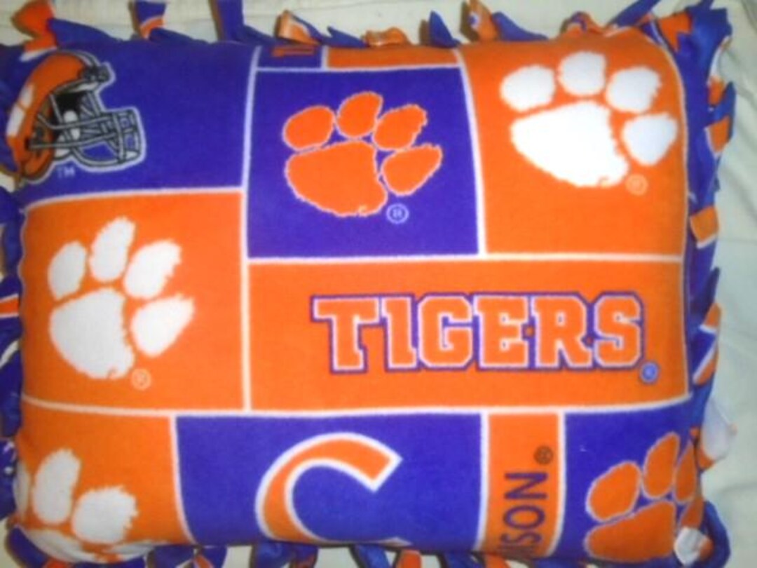 Clemson University NCAA Tiger Football Double Sided Hand Tied Rag ...