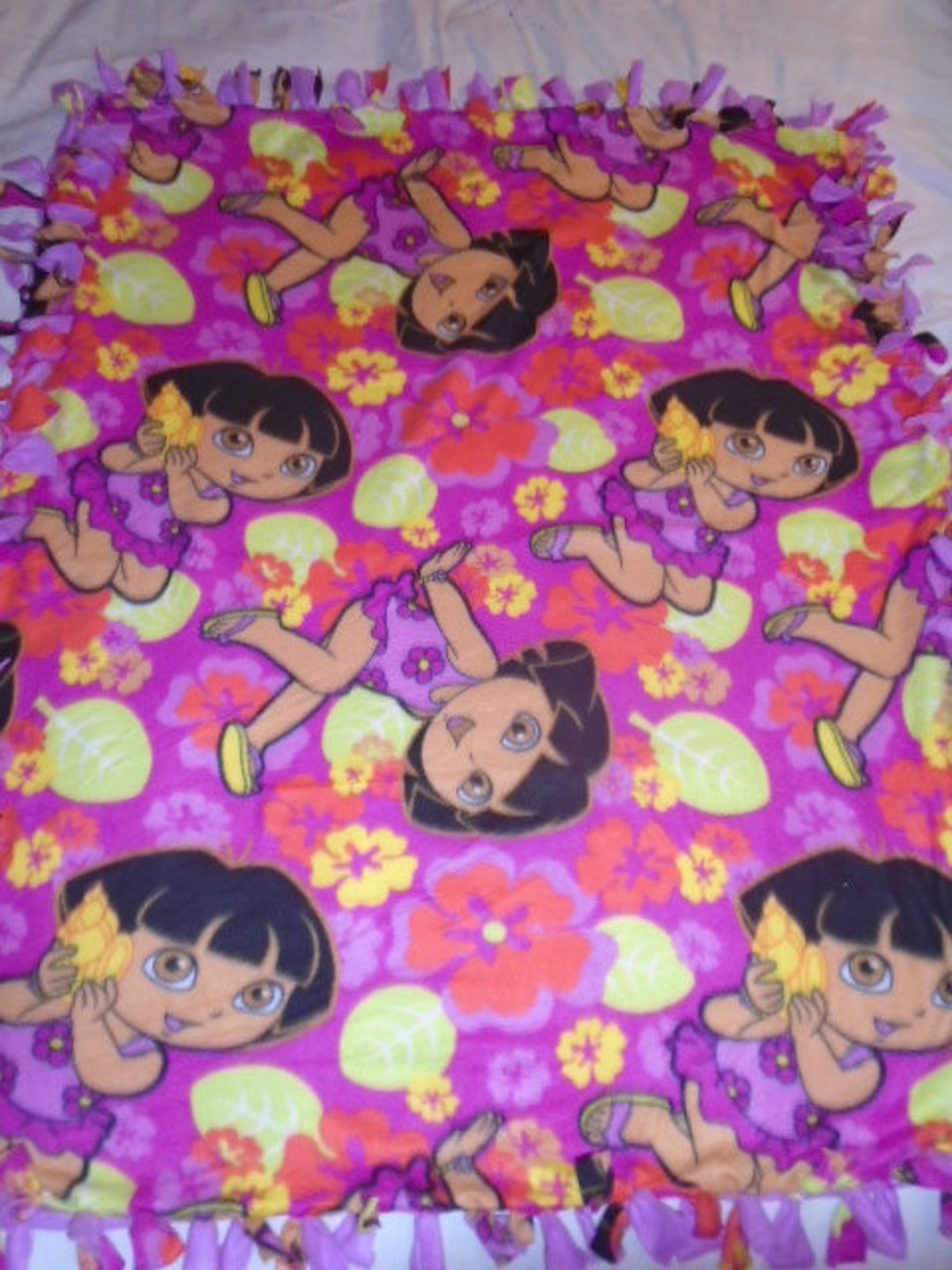 Brand New Nickelodeon Dora the Explorer Double Sided Hand Tied Fleece ...