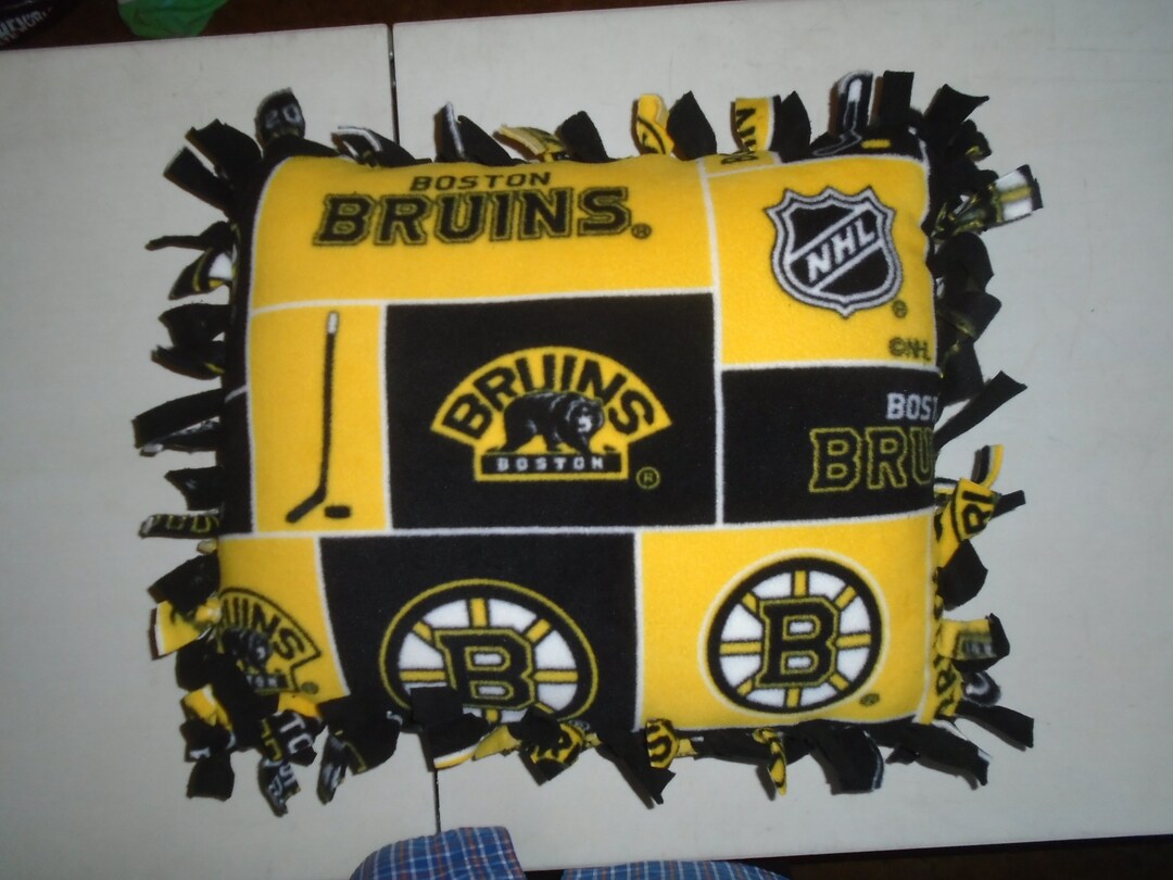Boston Bruins Hockey Team Double Sided Hand Tied Rag Pillow ~ New - Etsy