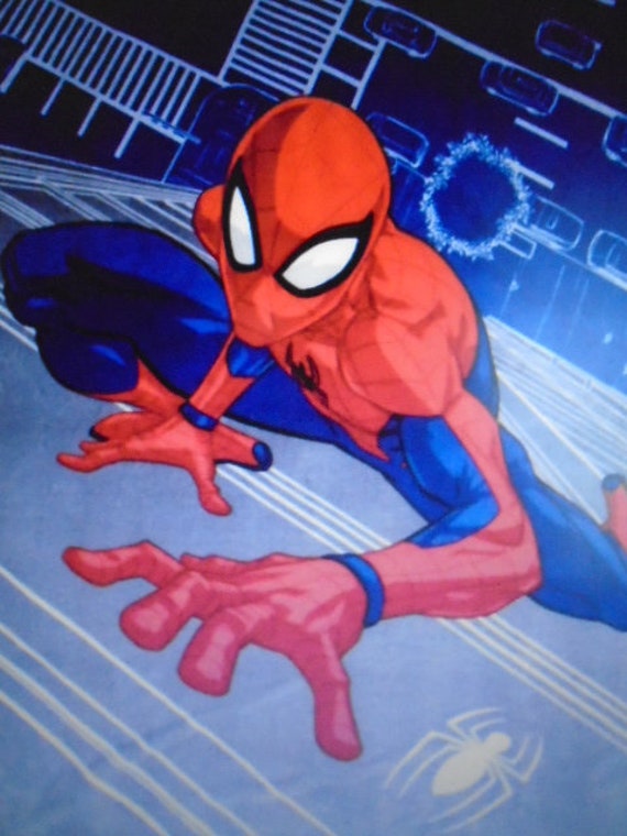 DC Comic's Spiderman Hand Tied Double Sided Fleece Rag | Etsy