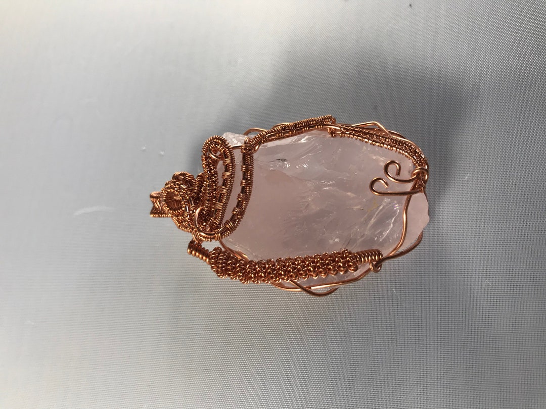 Rose Quartz in Copper - Etsy